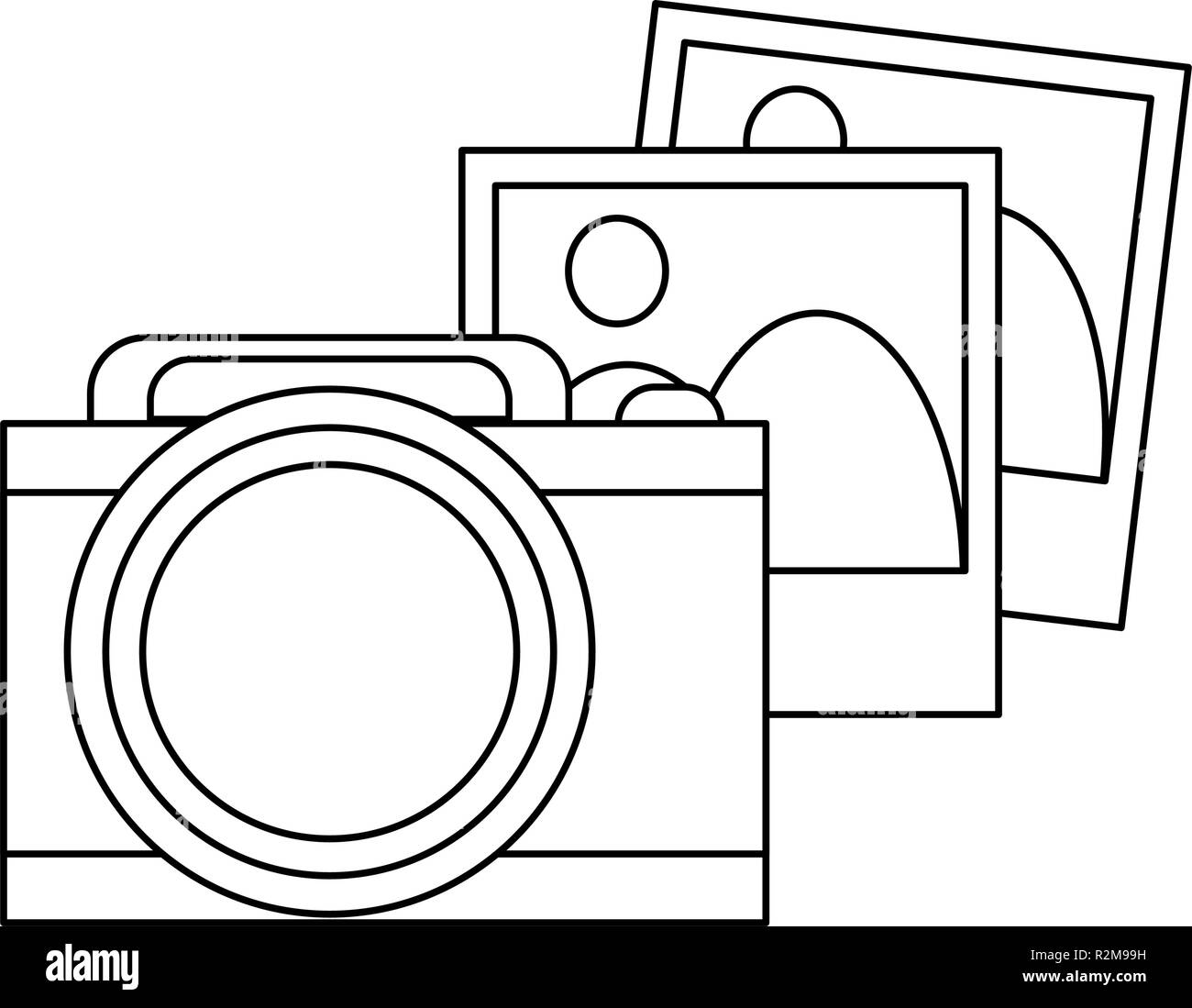 Photographic camera and pictures vector illustration graphic design ...