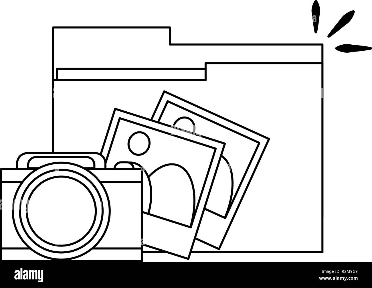 folder with pictures and camera symbol vector illustration graphic ...