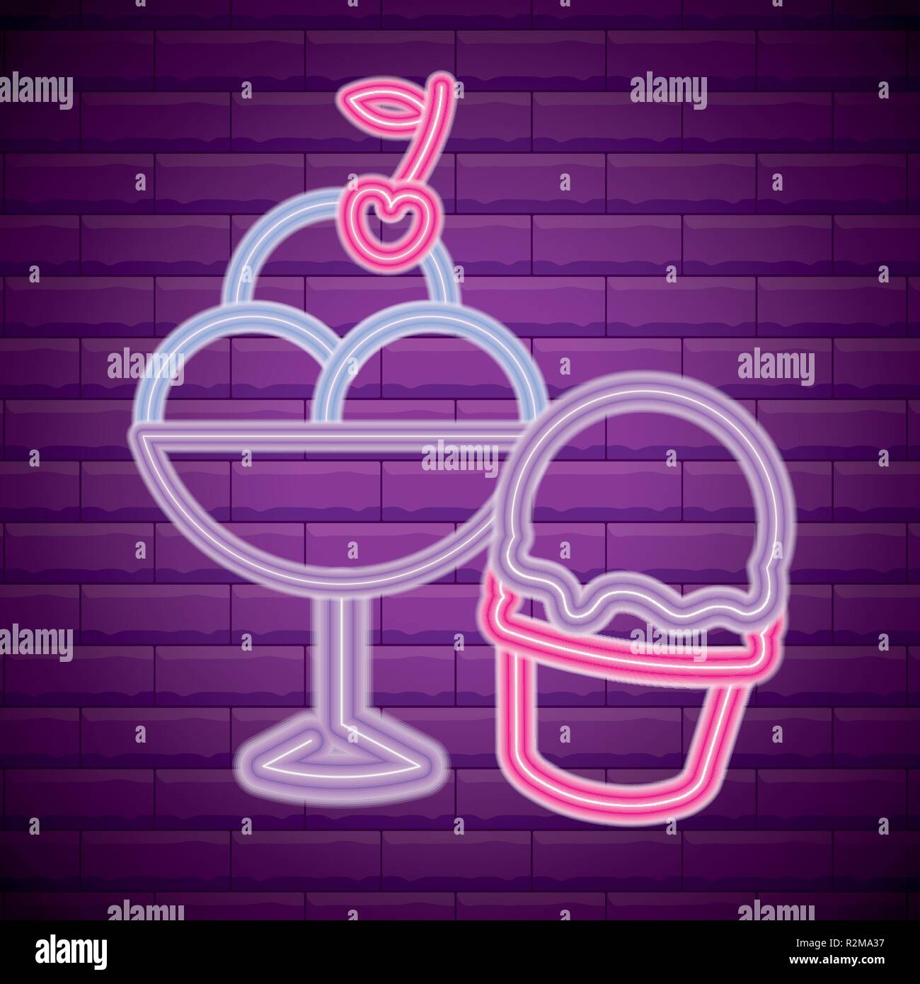 Ice cream shop night Stock Vector Images - Alamy