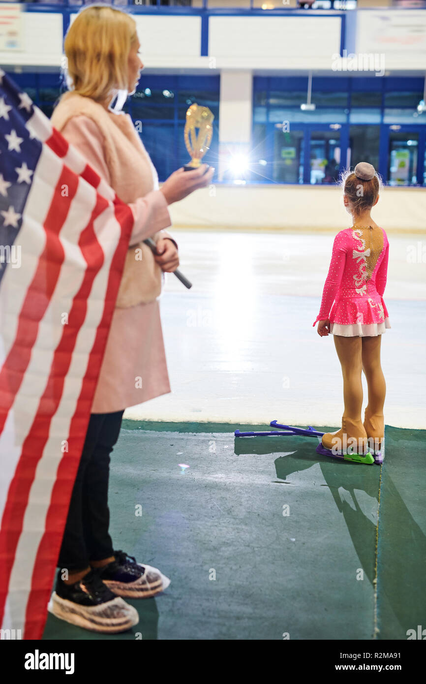 Little Girl Before Ice-Skating Performance Stock Photo - Alamy