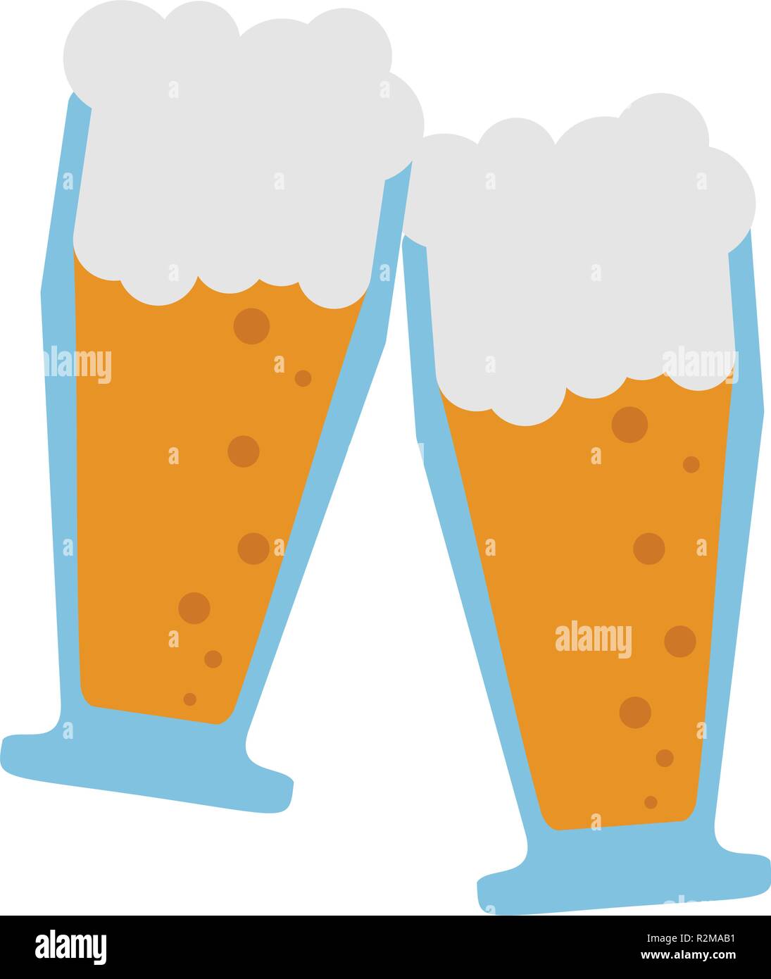 Two beer cups toast vector illustration graphic design Stock Vector ...