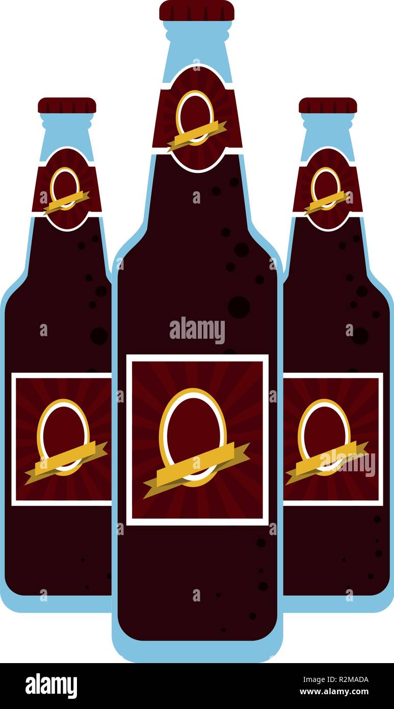 Set of beer label bottles vector illustration graphic design Stock ...