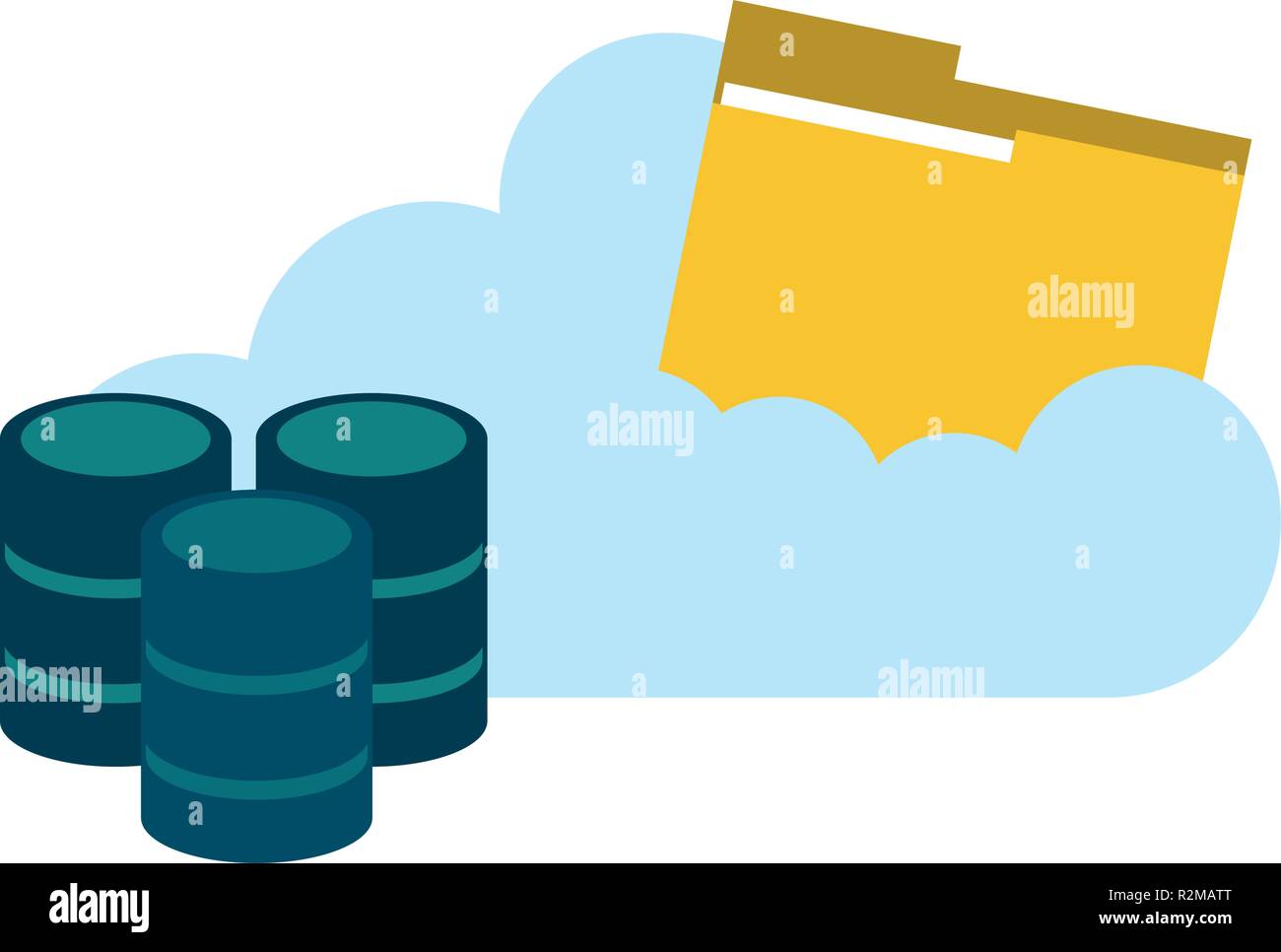 Cloud computing with folder and disks vector illustration graphic design Stock Vector Image ...