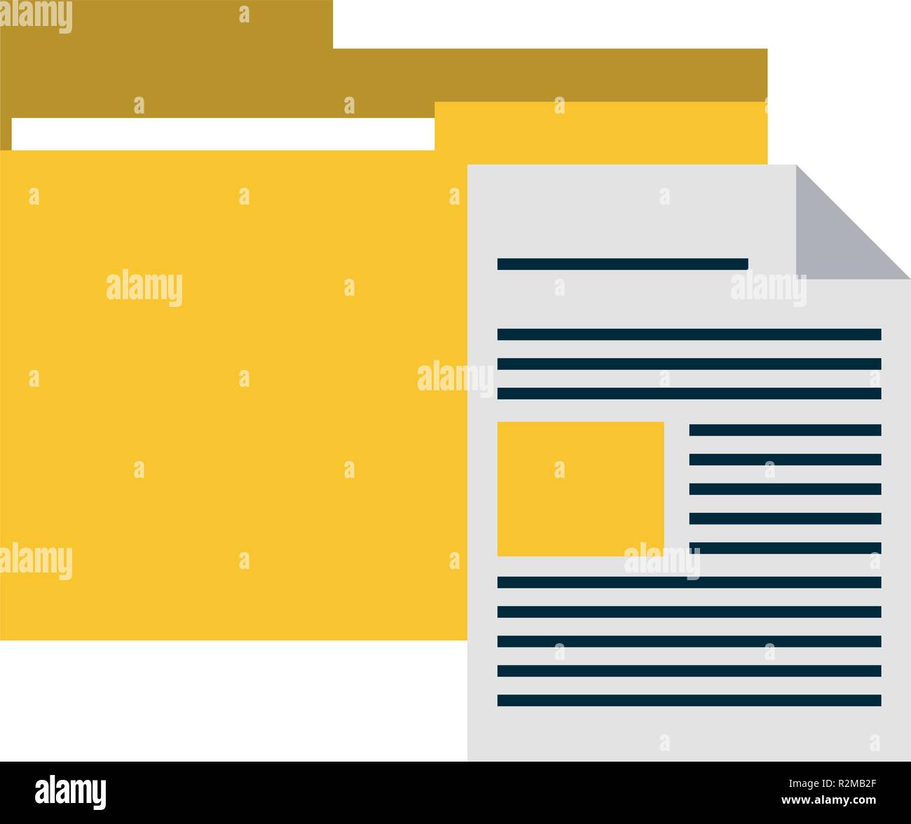 Folder with sheet bent corner vector illustration graphic design Stock ...