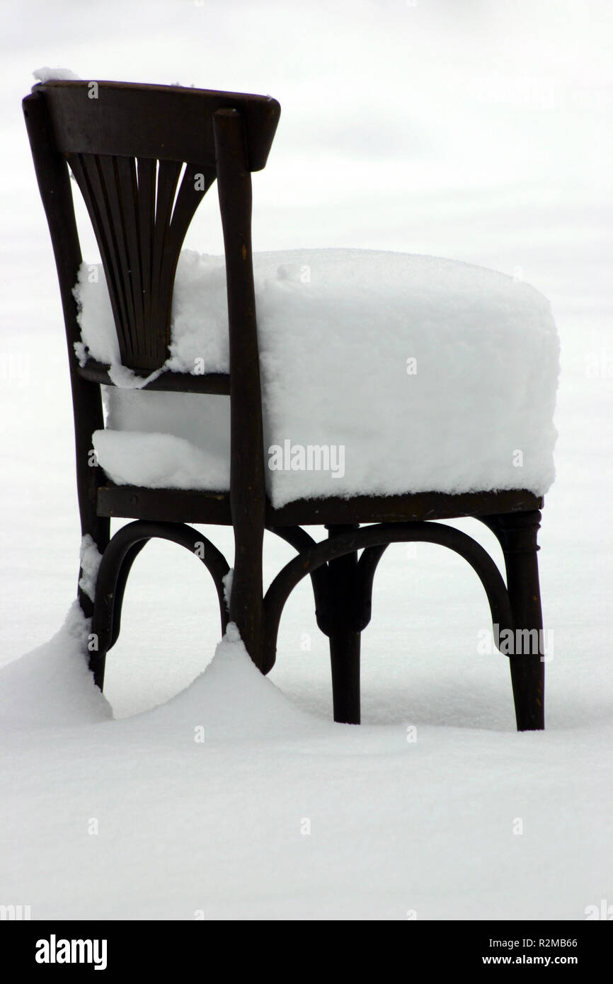 chair with snow load Stock Photo - Alamy