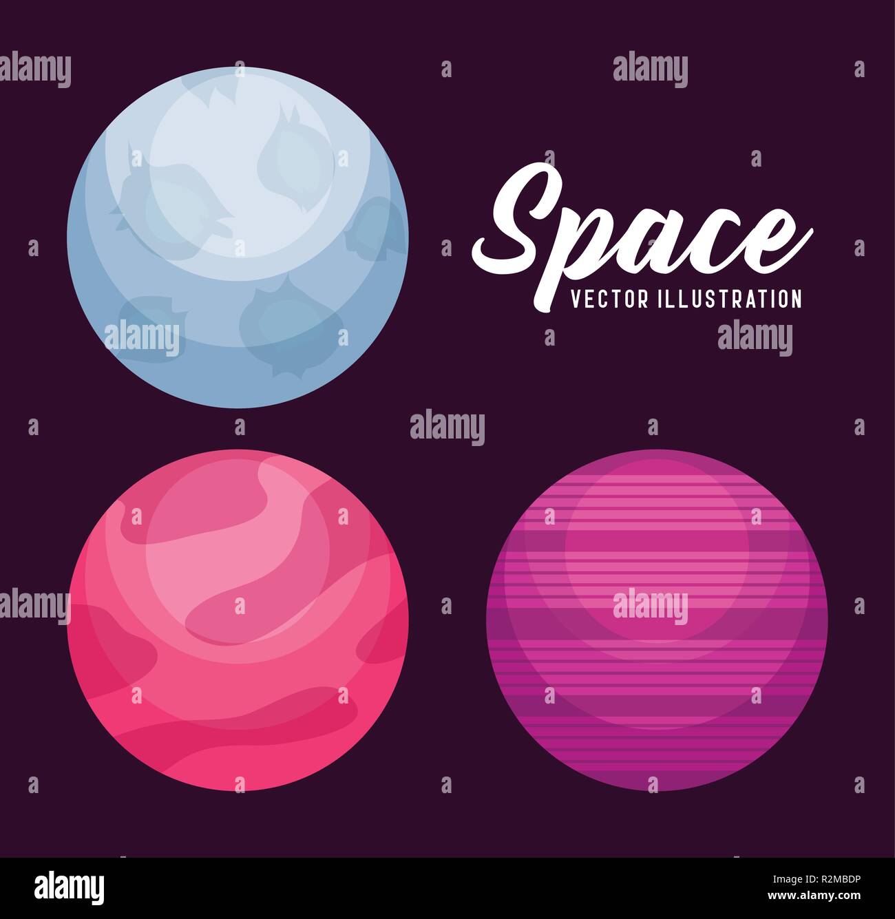 set of planets space universe icon vector illustration design Stock ...