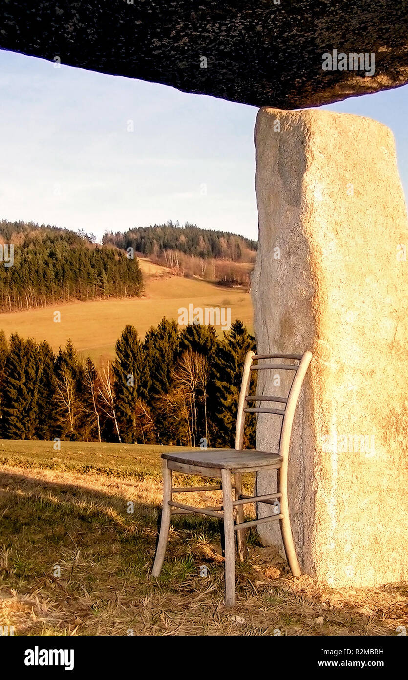 still life with chair in nature Stock Photo - Alamy