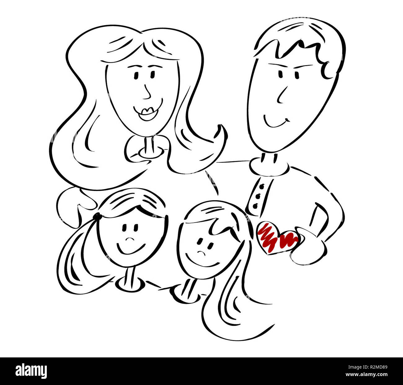 happy family (hand drawn Stock Photo - Alamy