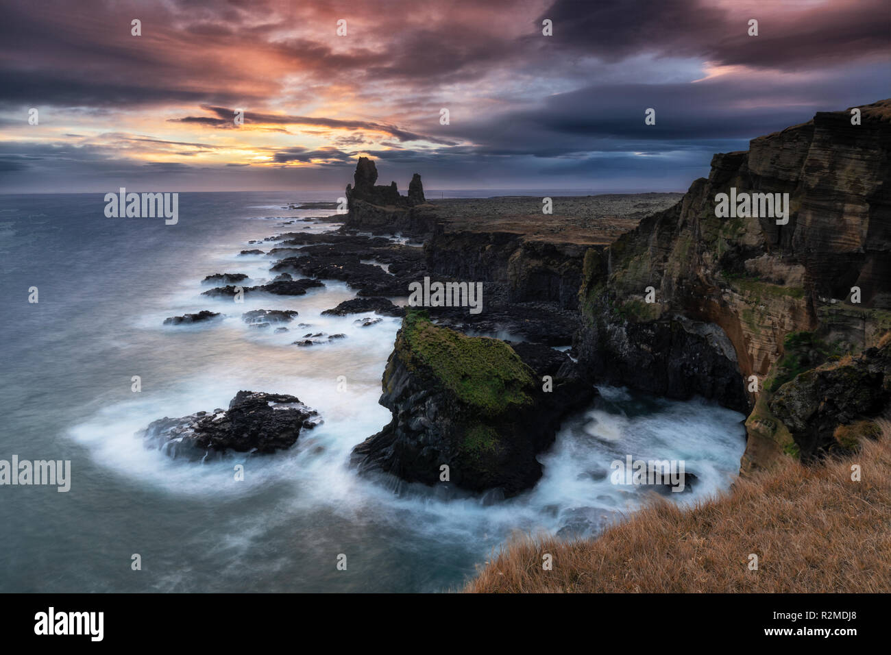 Londrangar cliffs at snaefellsnes peninsula in Iceland Stock Photo - Alamy