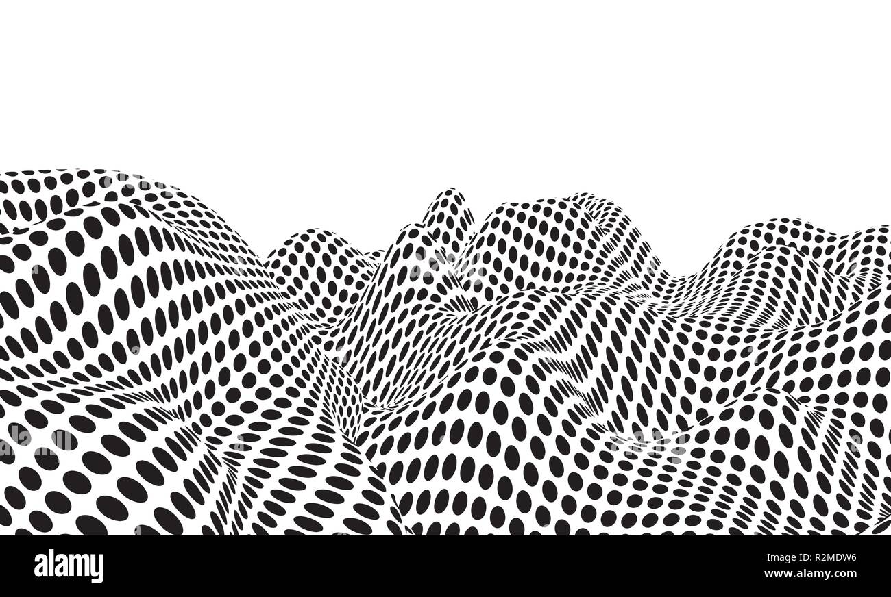 Optical illusion lines background. Abstract 3d black and white ...
