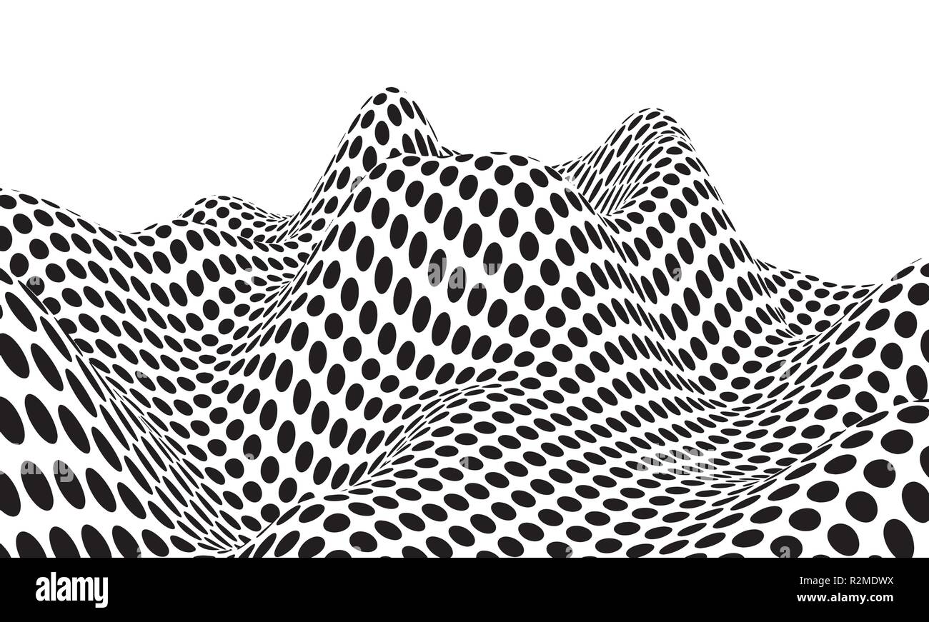Optical illusion lines background. Abstract 3d black and white ...