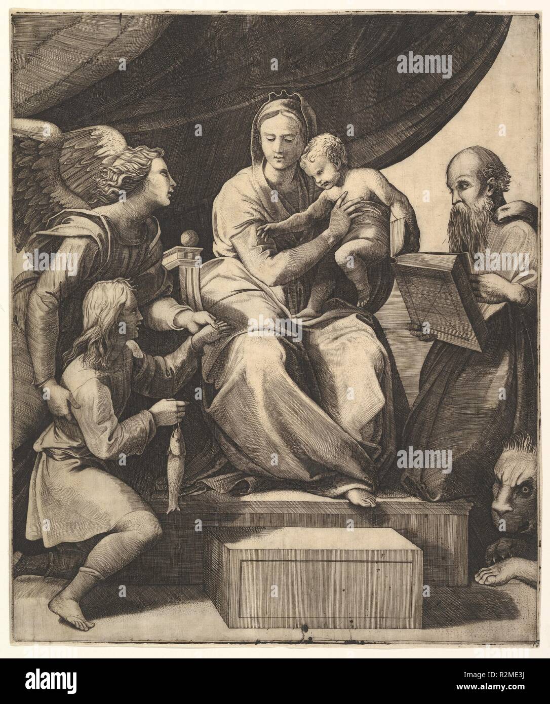 Archangel raphael etching hi-res stock photography and images - Alamy