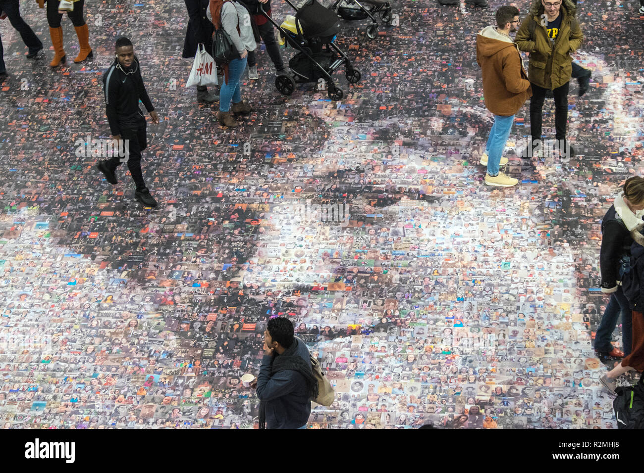 Twenty metre portrait of suffragette Hilda Burkitt at New Street ...