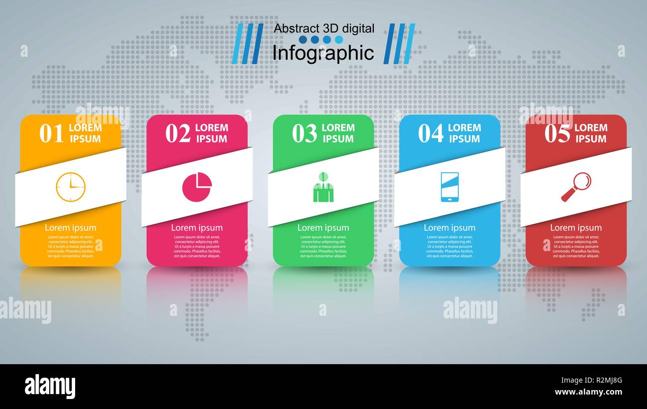 Paper business infographic. Five items Stock Vector Image & Art - Alamy