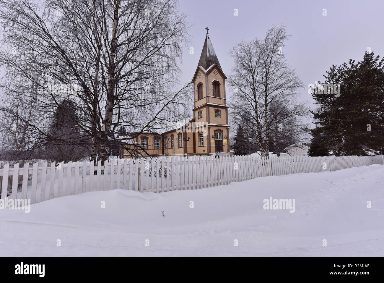 Church of Kittilä Stock Photo - Alamy
