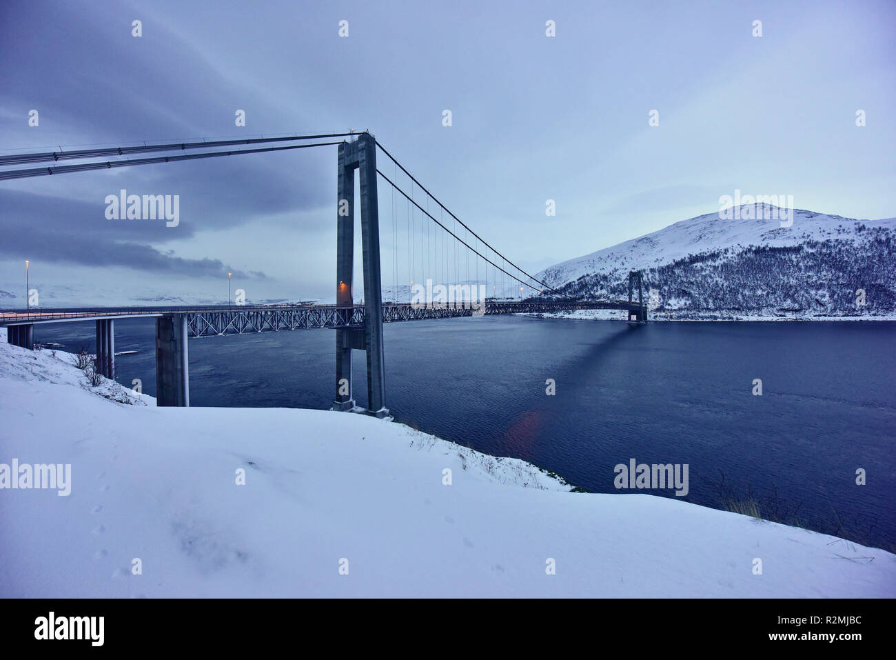 Bridge at Kvalsund Stock Photo - Alamy