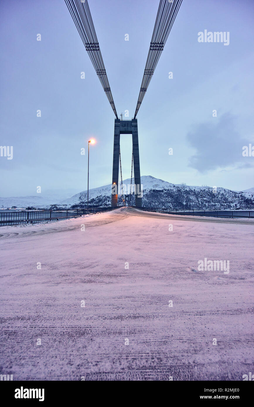 Bridge at Kvalsund Stock Photo - Alamy
