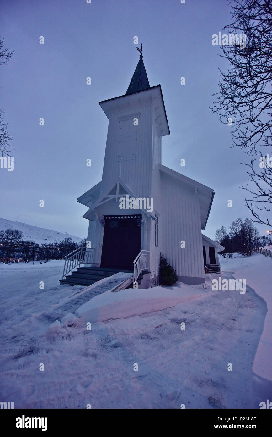 Church of Kvalsund Stock Photo - Alamy