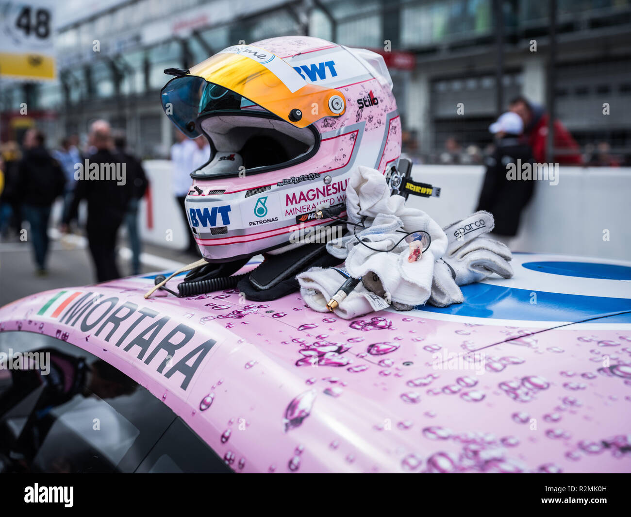 Driver's helmet, detail view, close-up, helmet Stock Photo - Alamy