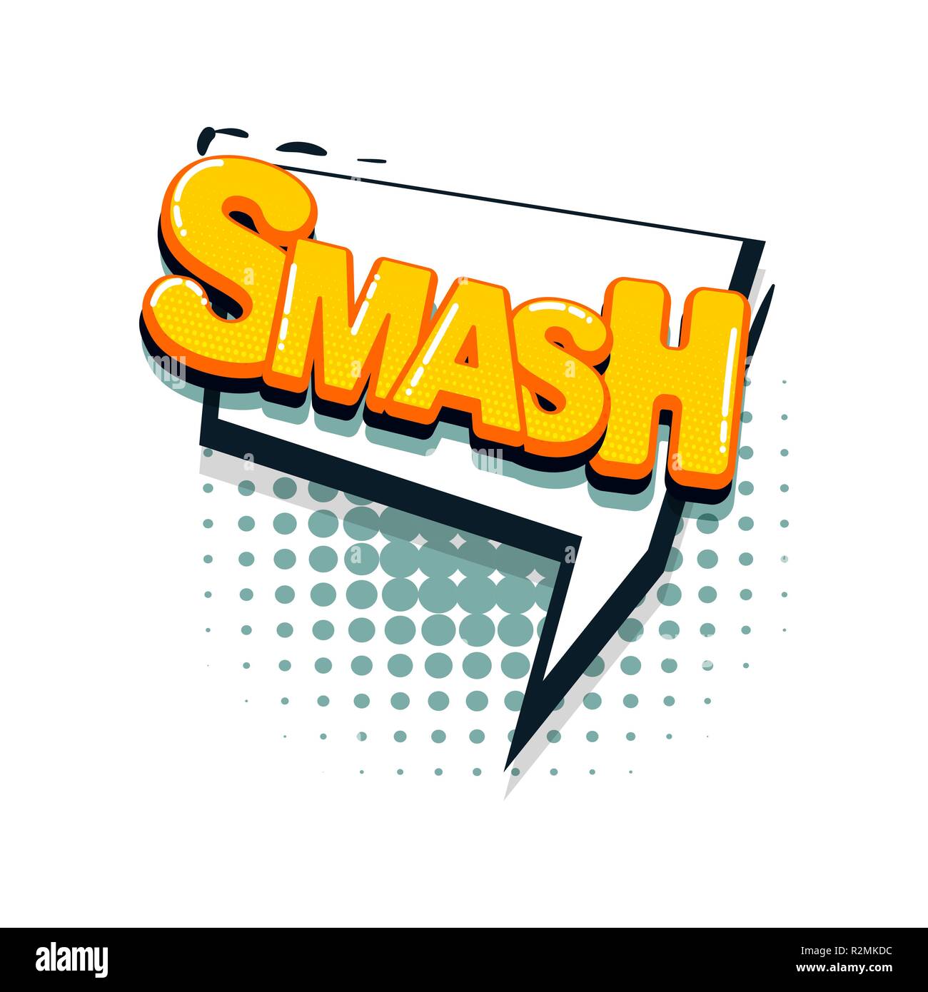 Smash Comic Text Collection Sound Effects Pop Art Style Set Vector Speech Bubble With Word And