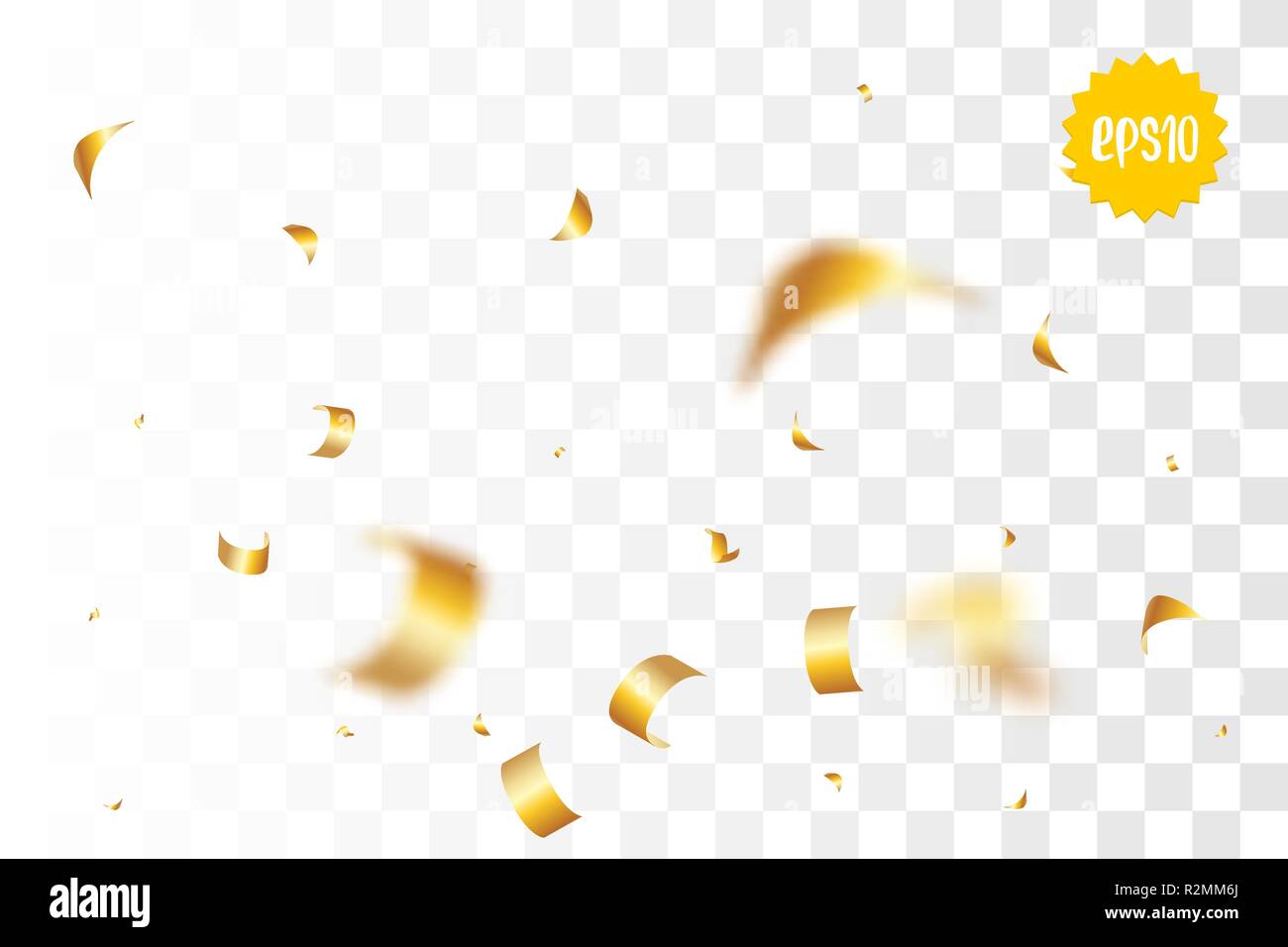 Random falling golden glitter transparent sparkle background. Christmas ...