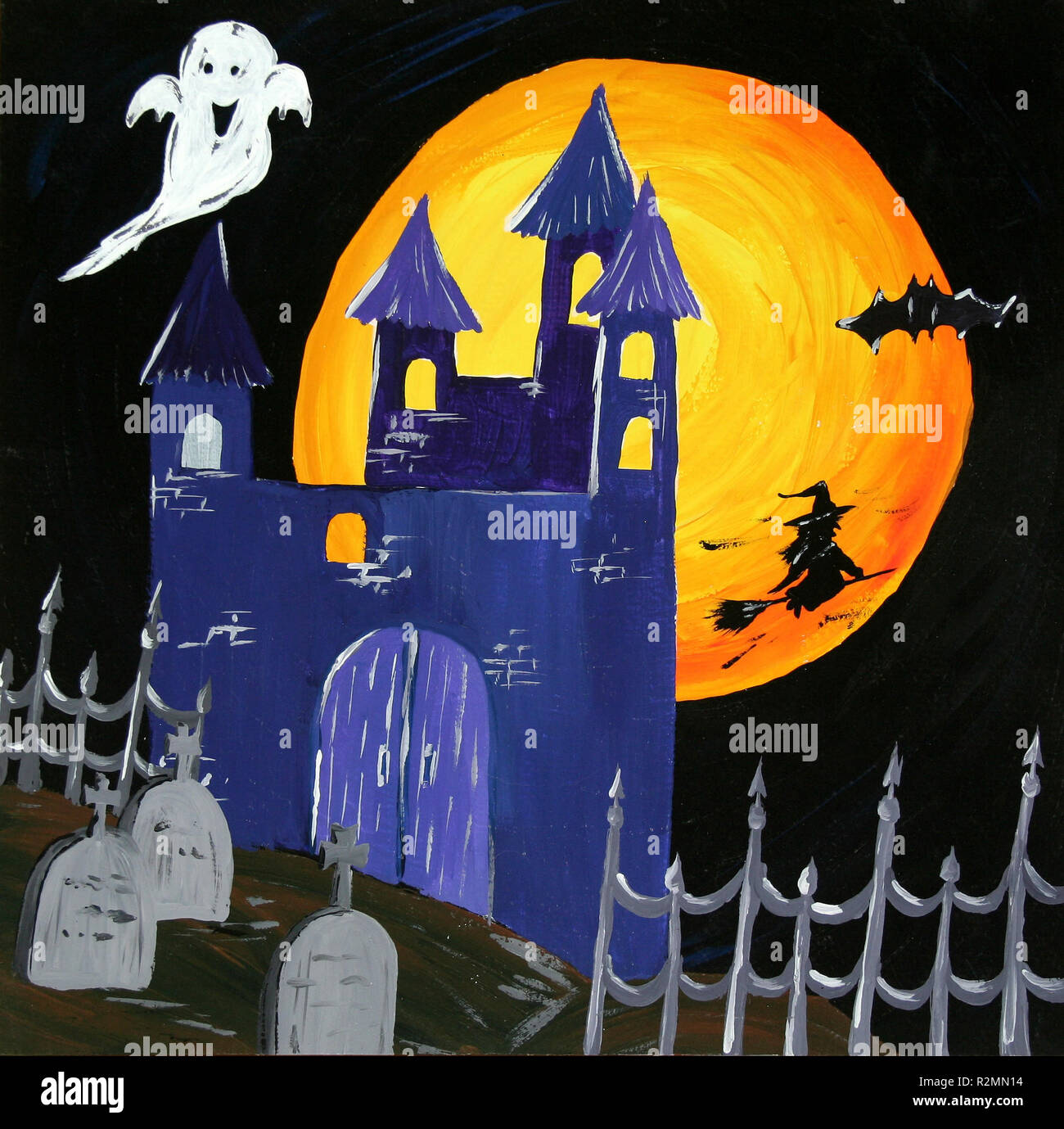 halloween - ghosts and witches Stock Photo - Alamy