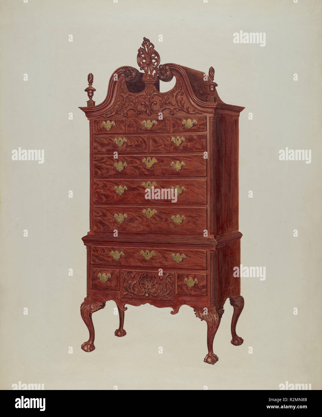 Highboy. Dated: c. 1939. Dimensions: overall: 57.6 x 45.6 cm (22 11/16 ...