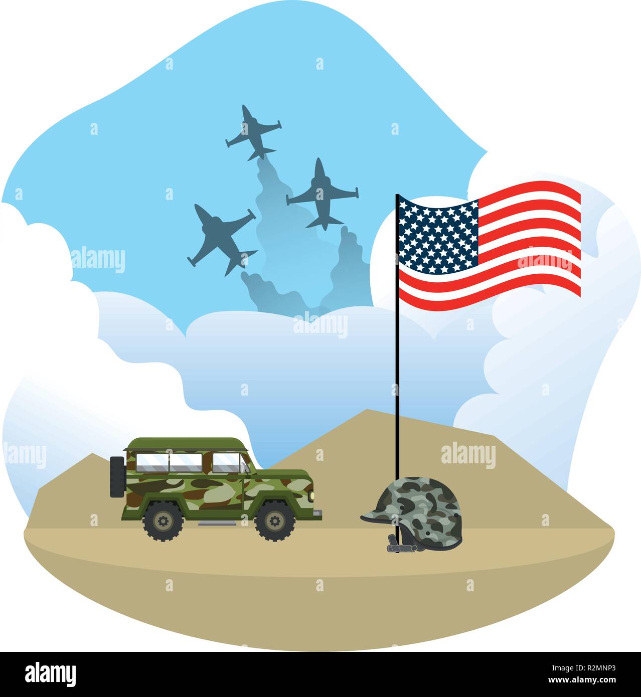 Military car and usa flag design Stock Vector Image & Art - Alamy