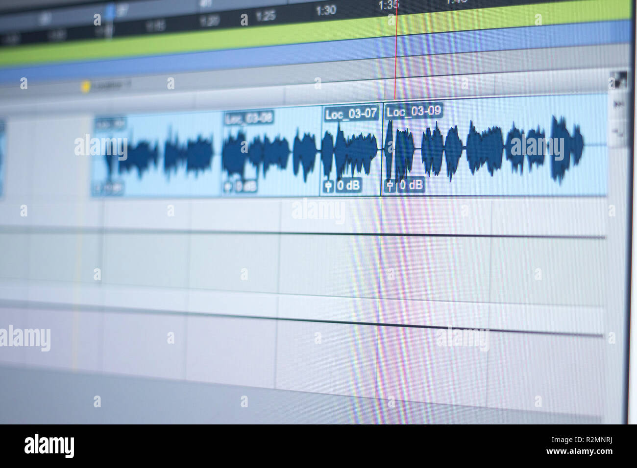 Recording studio audio computer editing mixing program sound controls ...