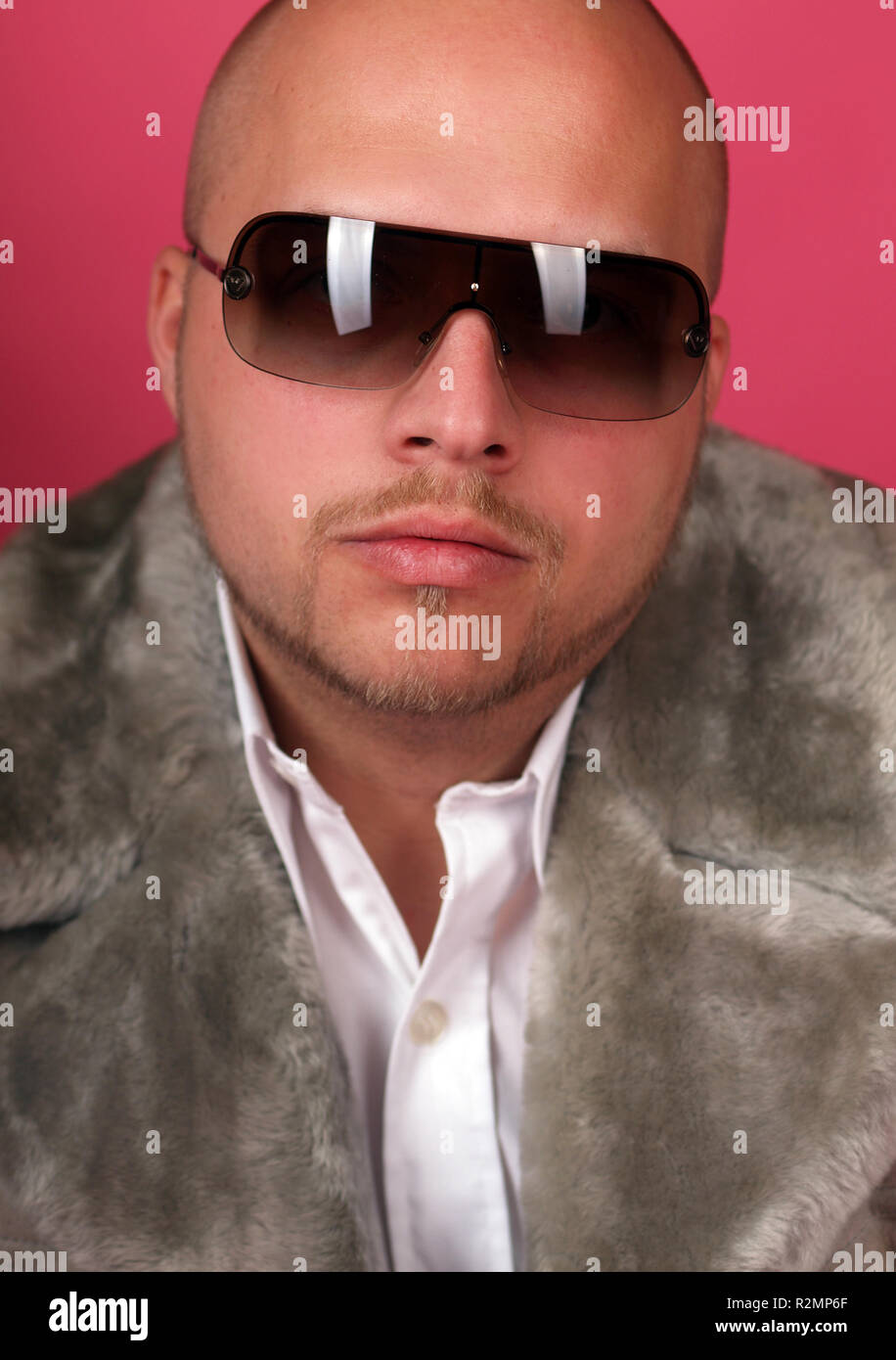 Bald man face with beard and sunglasses hi-res stock photography and ...