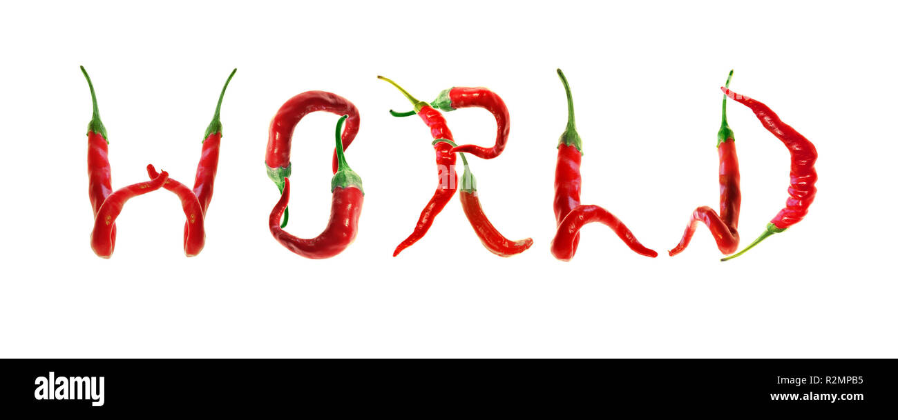 Chilli word Cut Out Stock Images & Pictures - Alamy