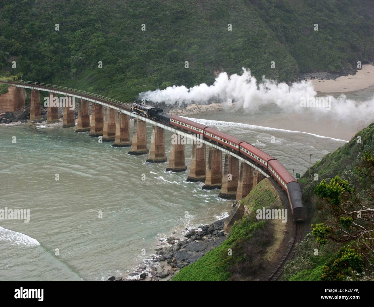 steam locomotive on bridge Stock Photo - Alamy