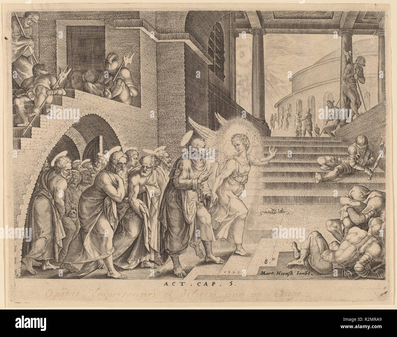 The Apostles Delivered from Prison by an Angel. Medium: engraving ...