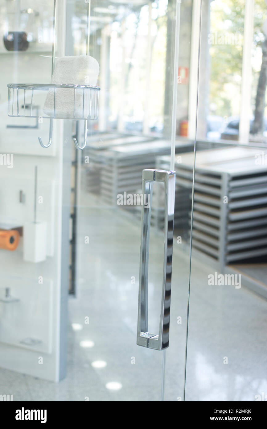 Bathroom shower showroom display of new design option for home building ...