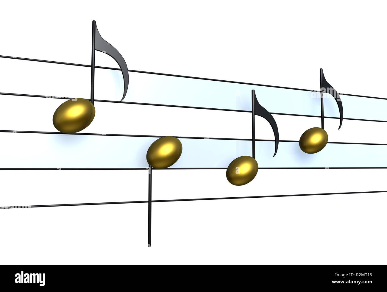 3d golden music notes hi-res stock photography and images - Alamy