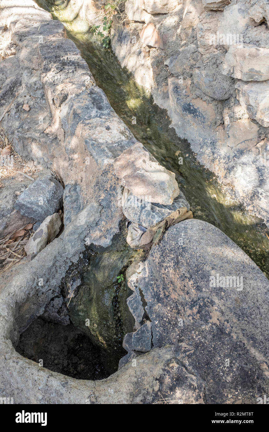Traditional falaj irrigation system in Misfat in Oman Stock Photo - Alamy
