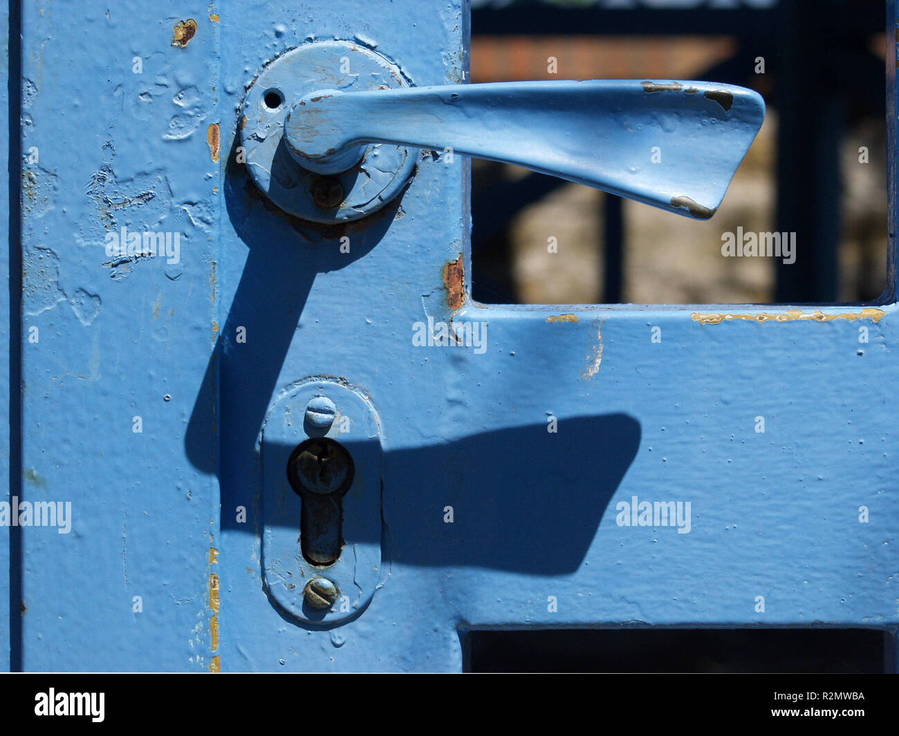 blue door handle Stock Photo - Alamy