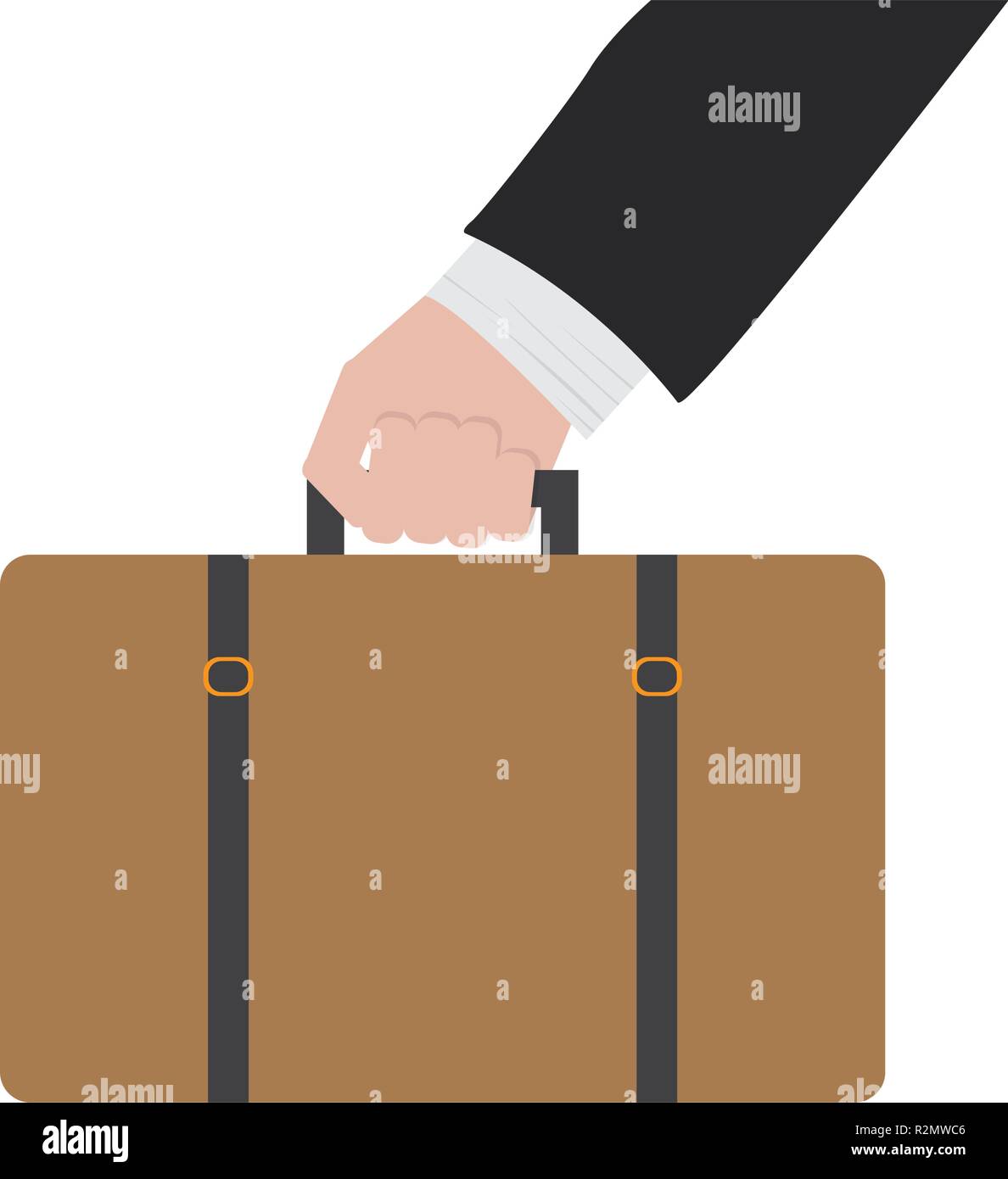 Businessman packing a suitcase Stock Vector Images - Alamy