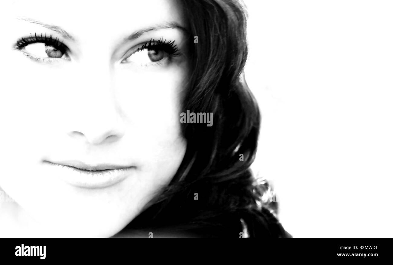 Woman face side view Black and White Stock Photos & Images - Alamy