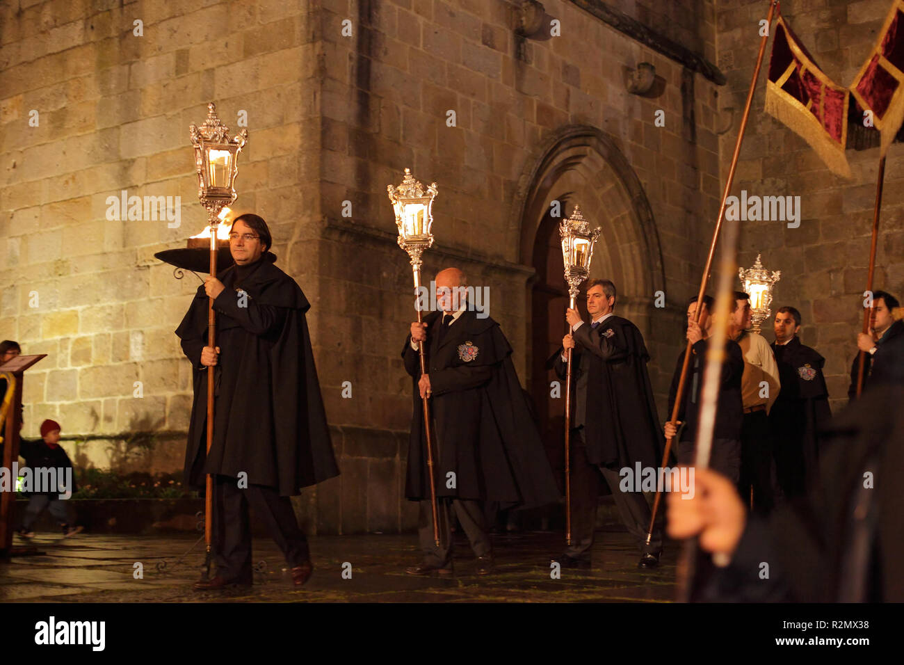 Braga, Portugal - April 1, 2010: Religious confraternity preparing for ...