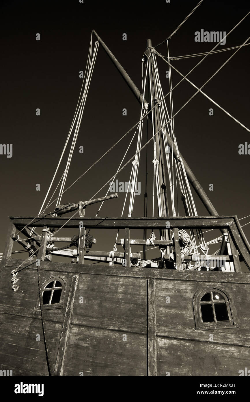 Details of a Portuguese ship from the time of discovery seeing rigging ...
