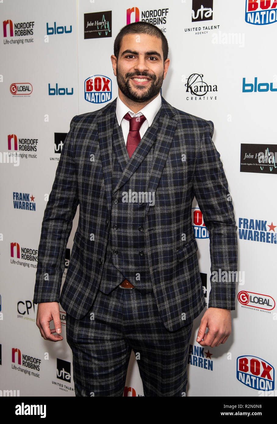 London, UK. 19th Nov, 2018. Akeem Griffiths attends the Nordoff Robbins ...