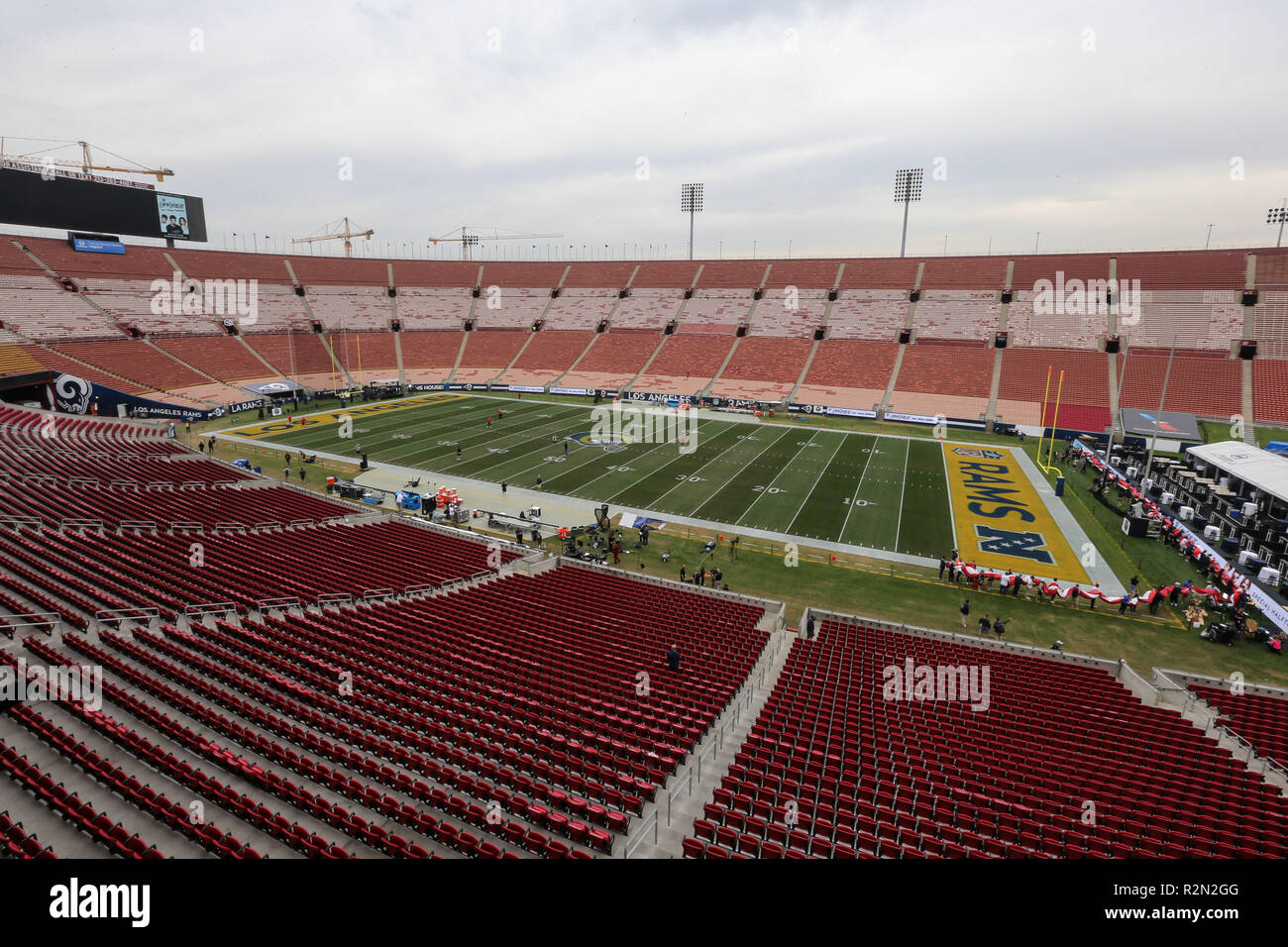 Los Angeles, CA, USA. 19th Nov, 2018. Coliseum field before the NFL ...