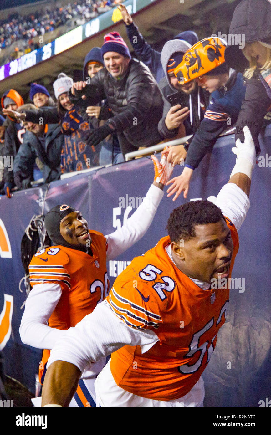 Chicago, Illinois, USA. 18th Nov, 2018. - Bears #52 Khalil Mack and #39 ...