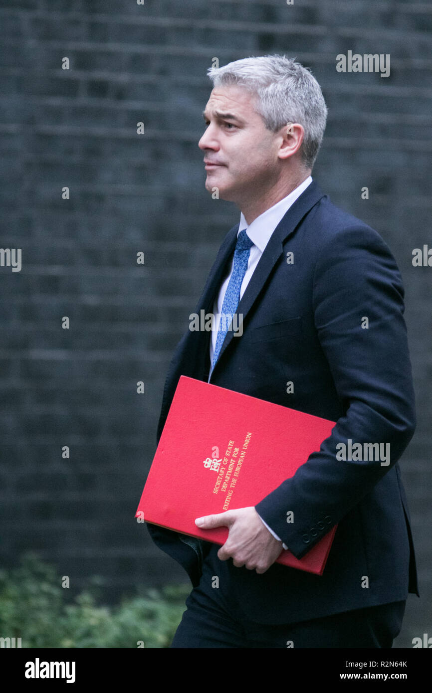 London, UK. 20th Nov, 2018. Stephen Barclay MP Secretary of State for ...