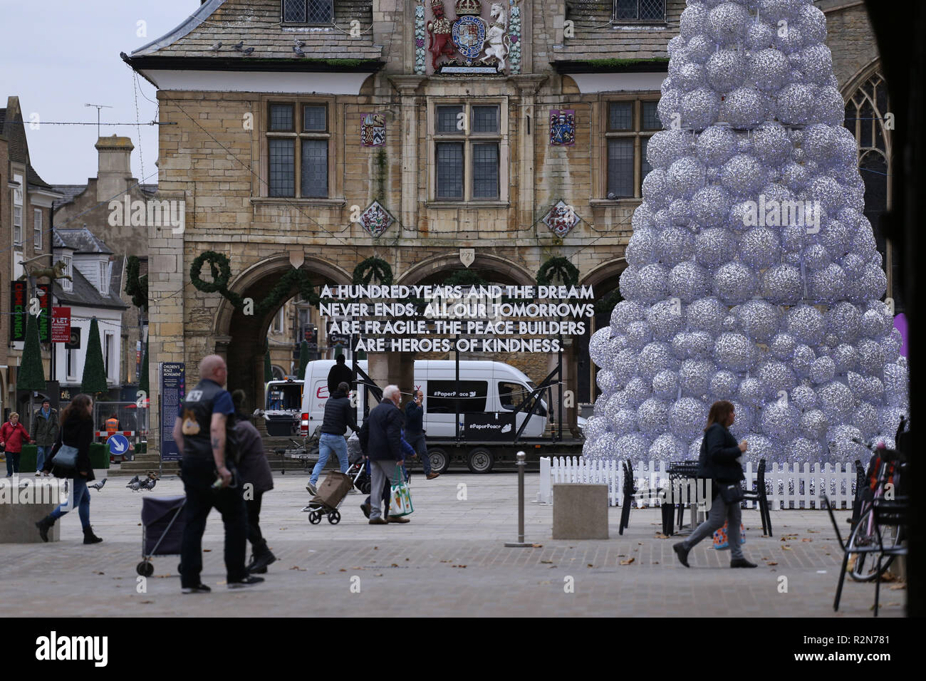 Peterborough, Cambridgeshire, UK. 20th November, 2018. The Peace Poem ...