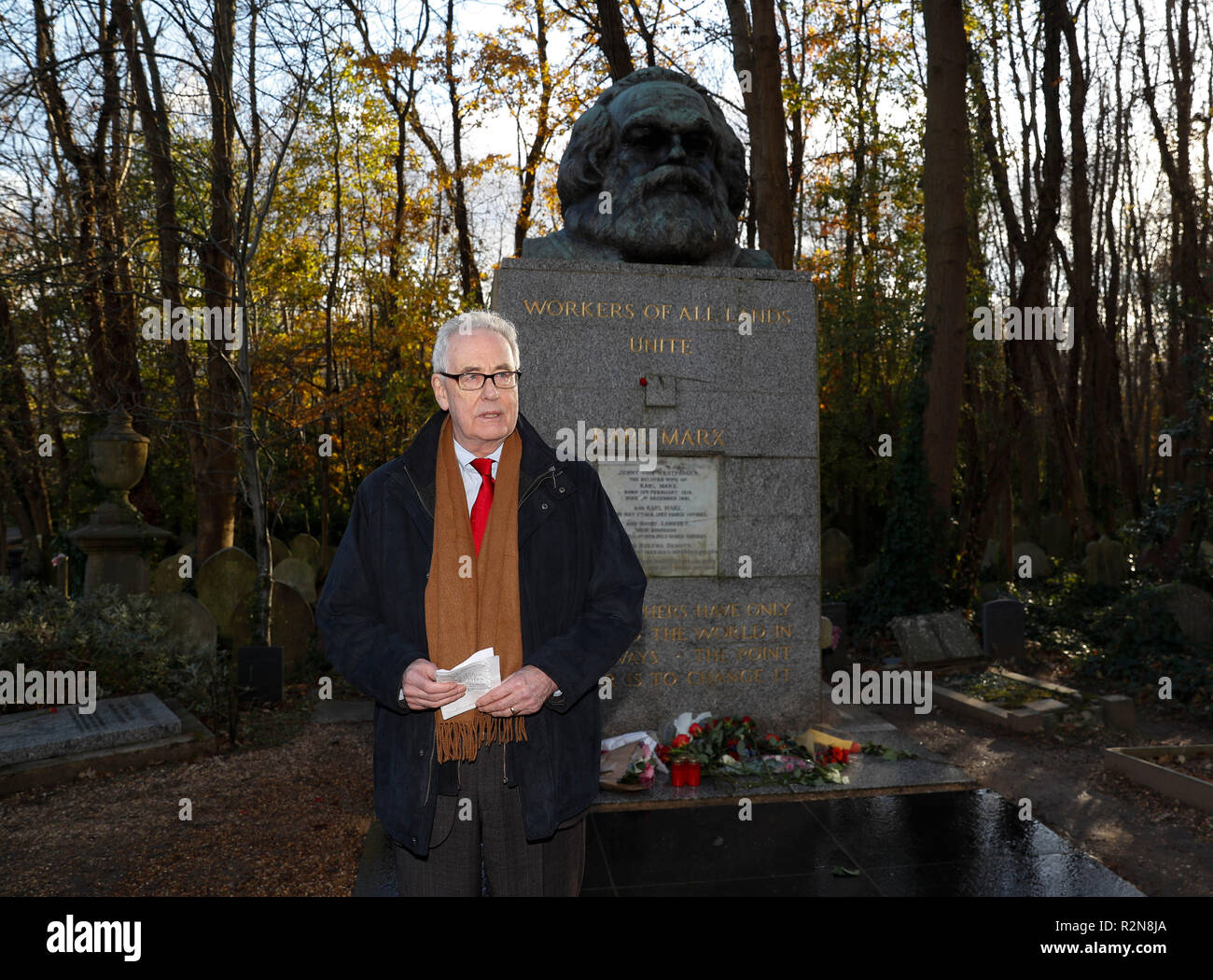 London, Britain. 19th Nov, 2018. John Foster, international secretary ...