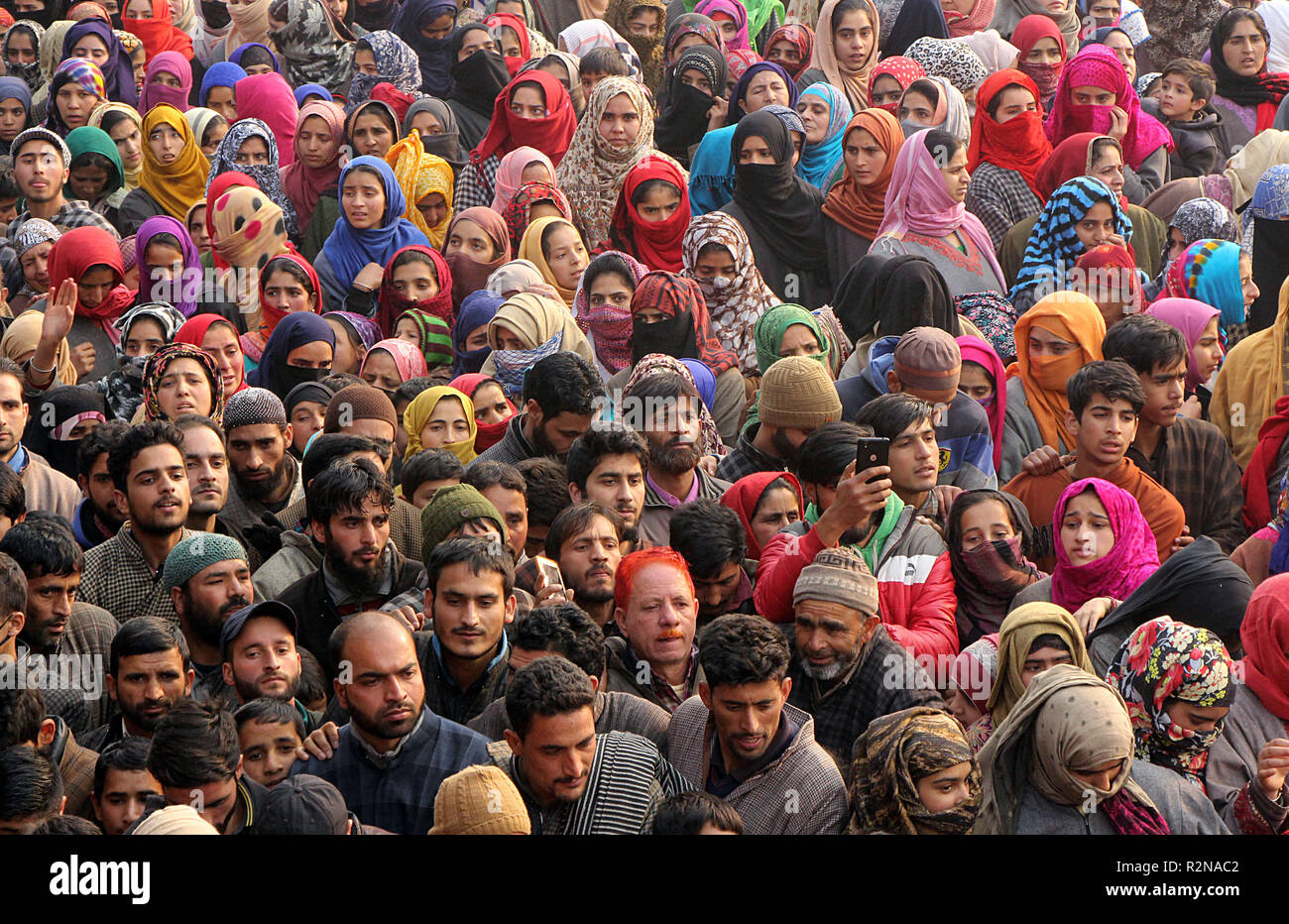 Shopian, Jammu and Kashmir, India. 20th Nov, 2018. People attend the ...