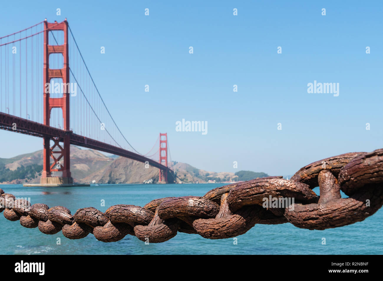San Francisco, Golden Gate Bridge, rusty chain Stock Photo - Alamy
