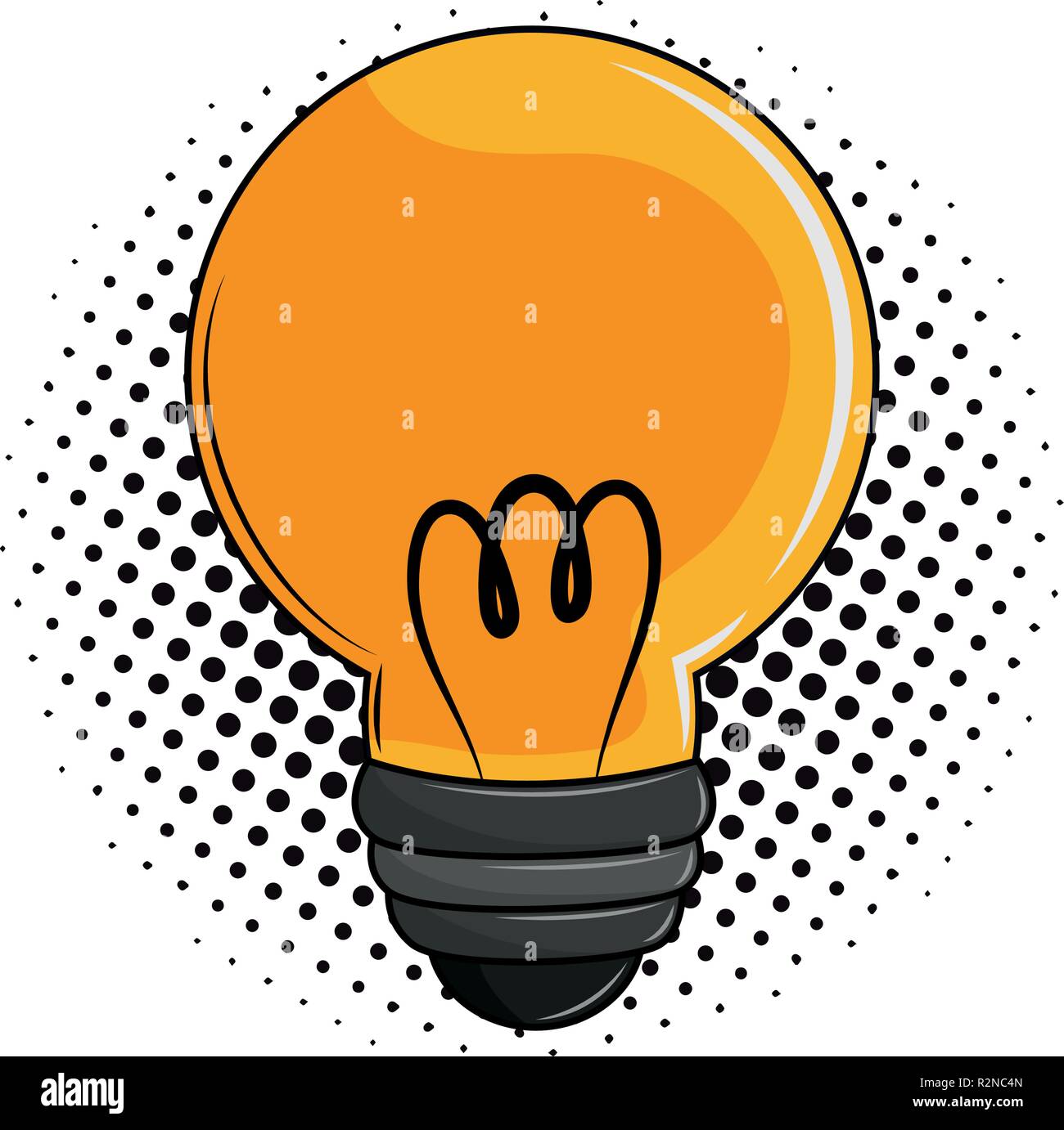Bulb light cartoon pop art over dotted background Stock Vector Image ...